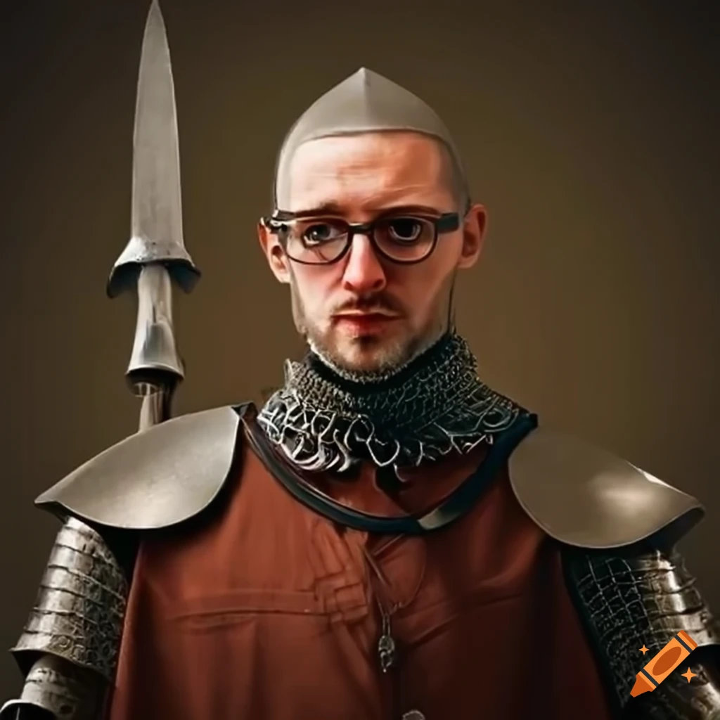 Medieval knight with a nerdy engineer twist on Craiyon