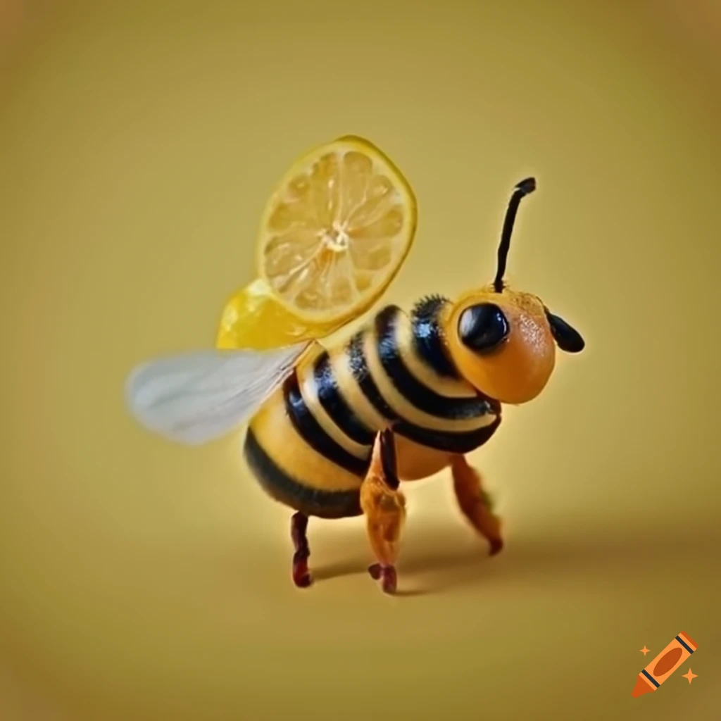 Bee made of lemon on Craiyon