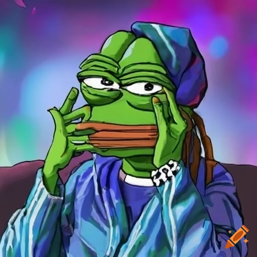 Pepe the frog with dreadlocks rapper Lil Wayne with a sleeping cap hat ...