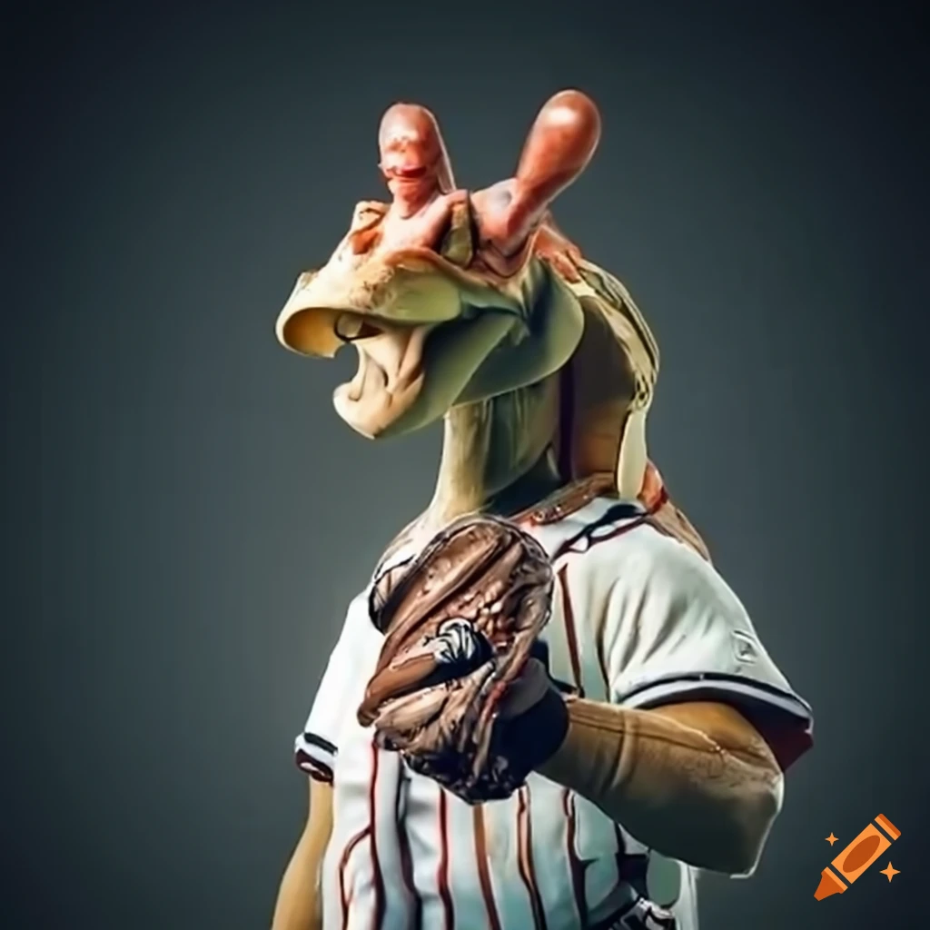 Jar jar binks in a baseball player outfit on Craiyon