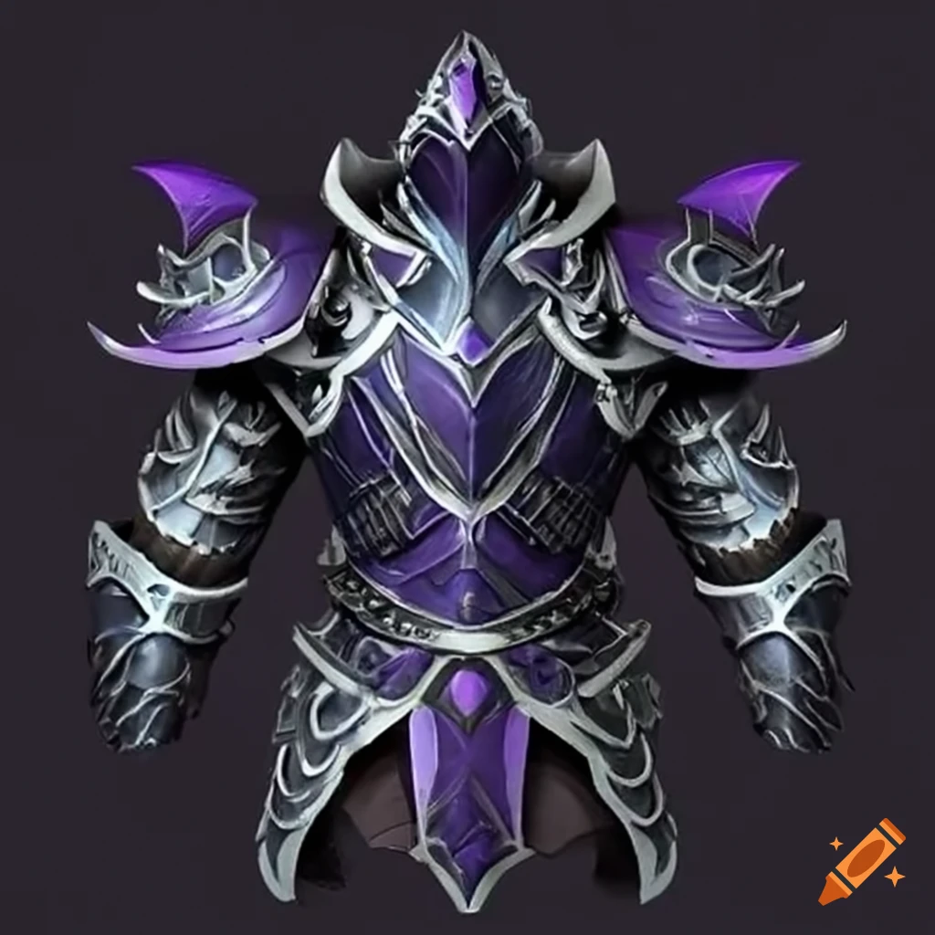 Front view of raven magic armor on Craiyon