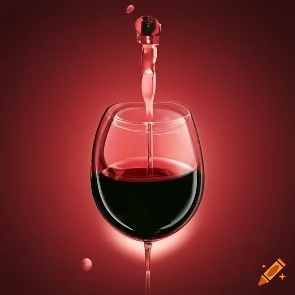 Wine bottle with flowing liquid on Craiyon