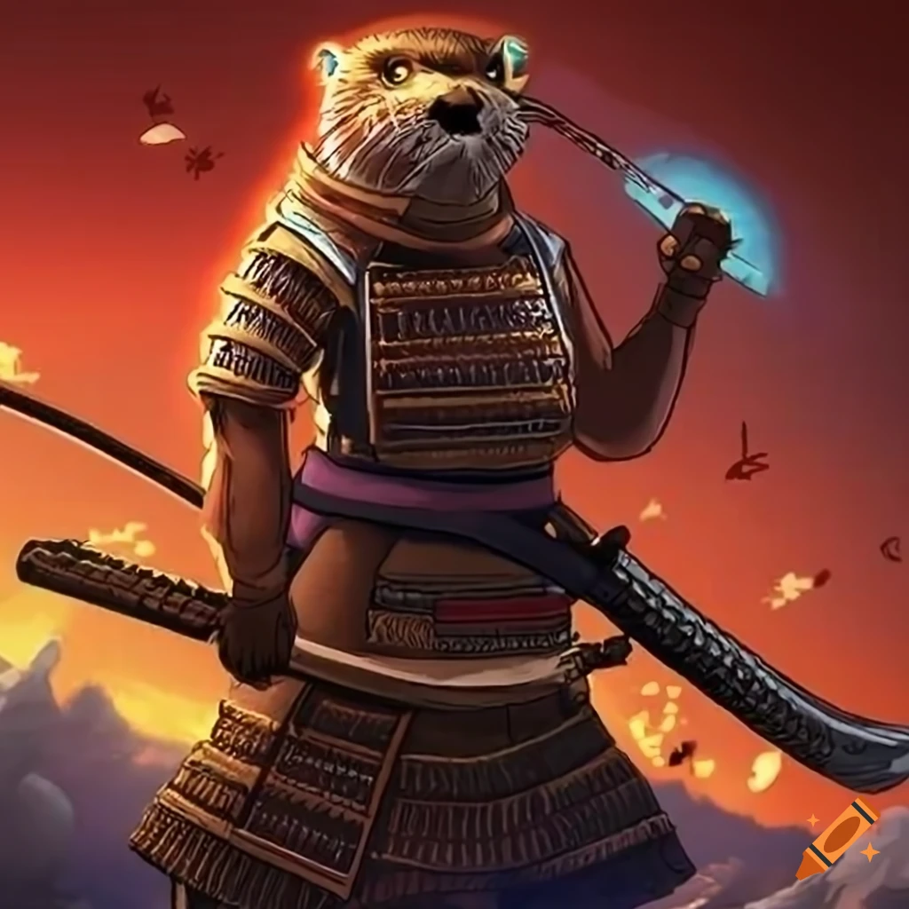 Anime otter samurai character on Craiyon