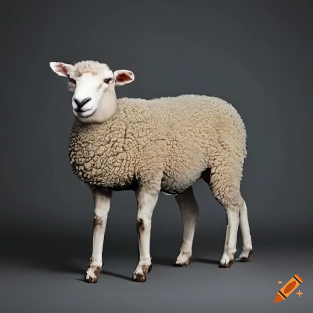 Female sheep in a realistic style on Craiyon