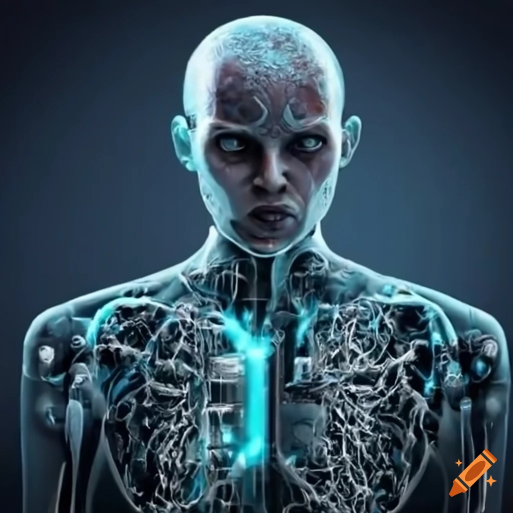 Futuristic and realistic human cloning machine with full body on Craiyon
