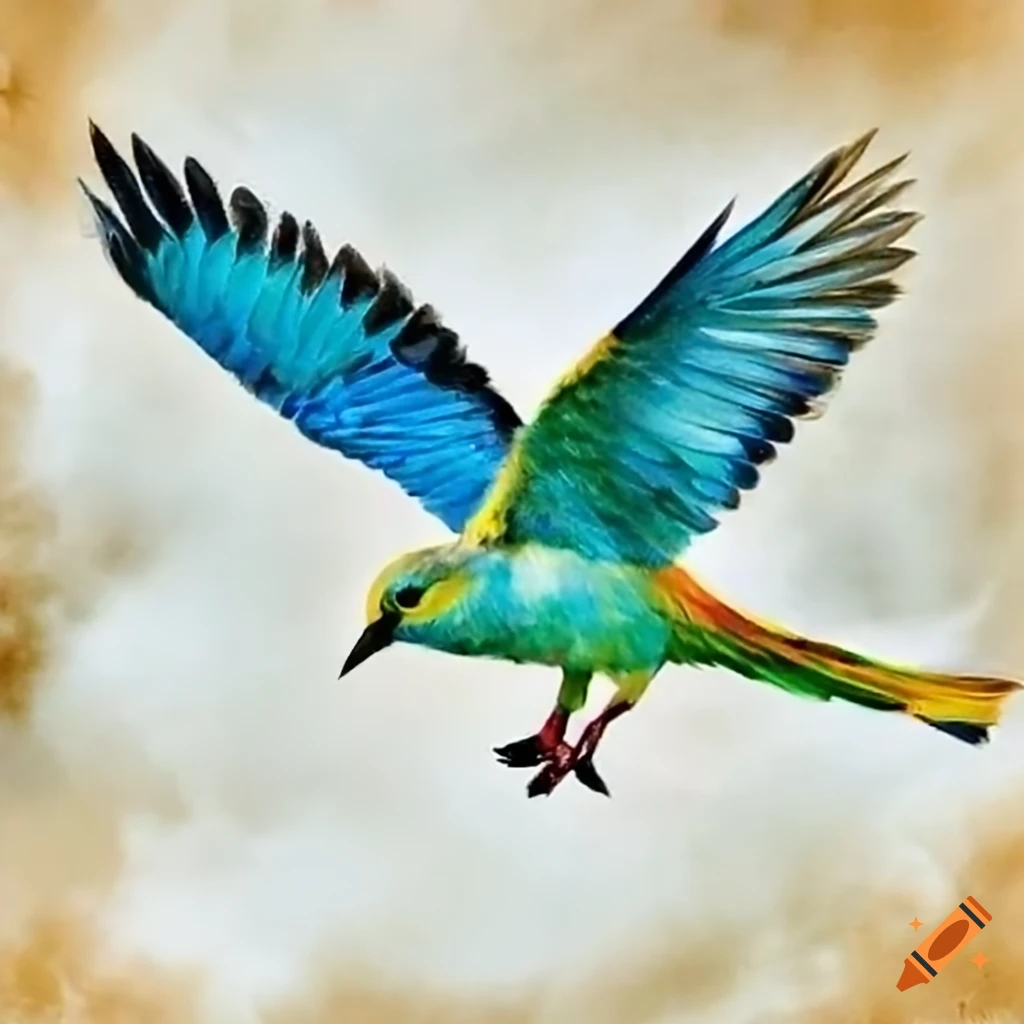 Bird flying with wings forming a heart shape on Craiyon