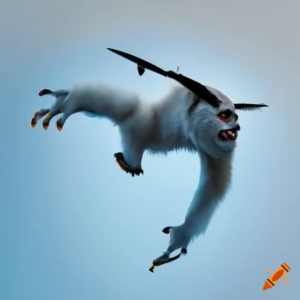 Yeti piloting a plane on Craiyon