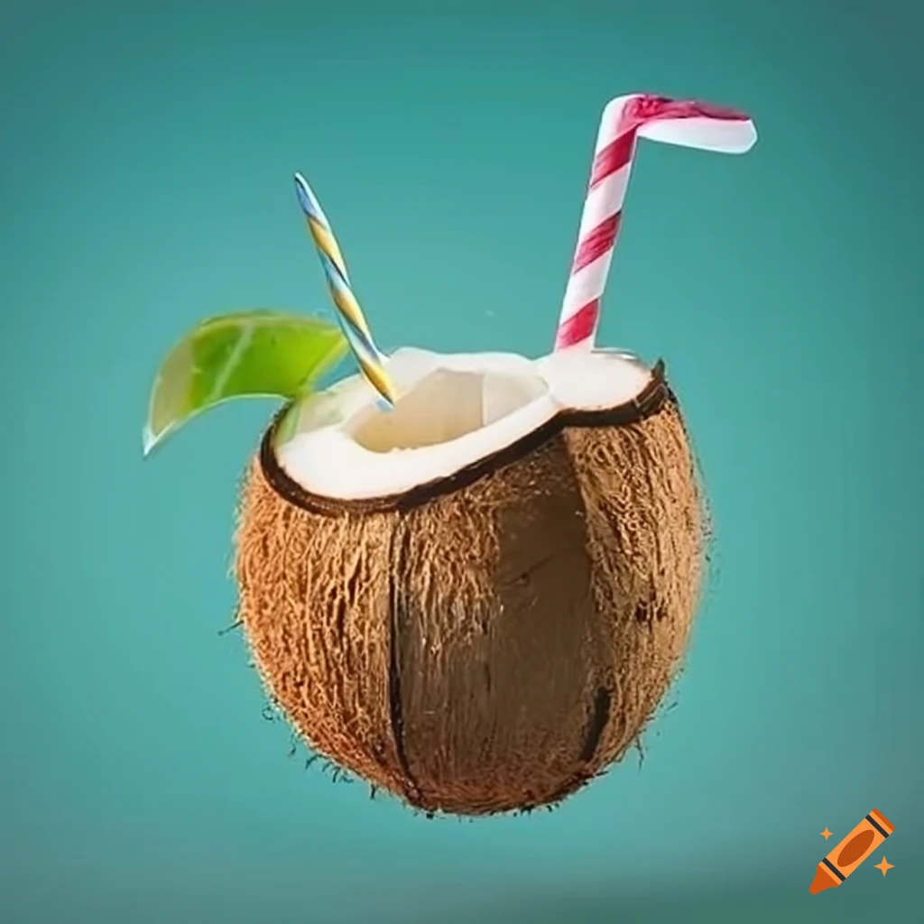 Refreshing coconut water on Craiyon