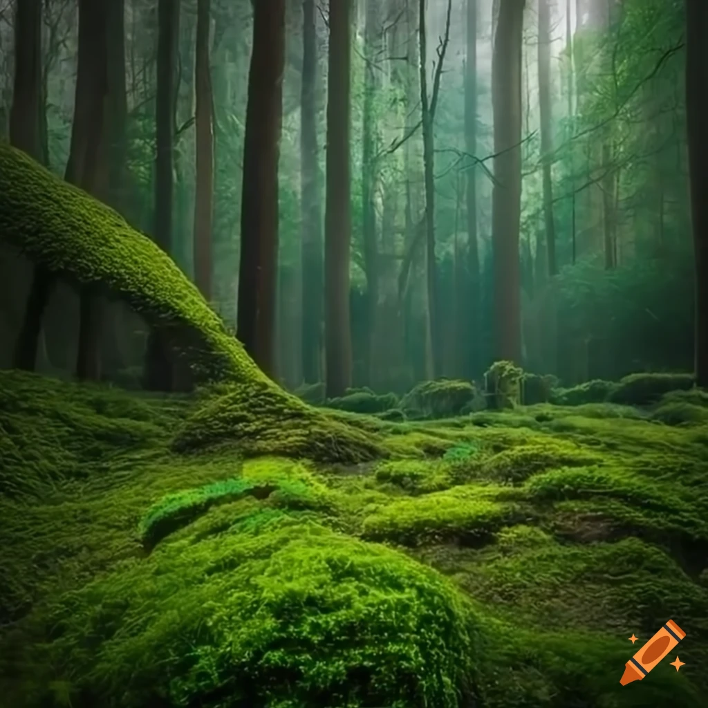 Mystical forest clearing with bushes on Craiyon