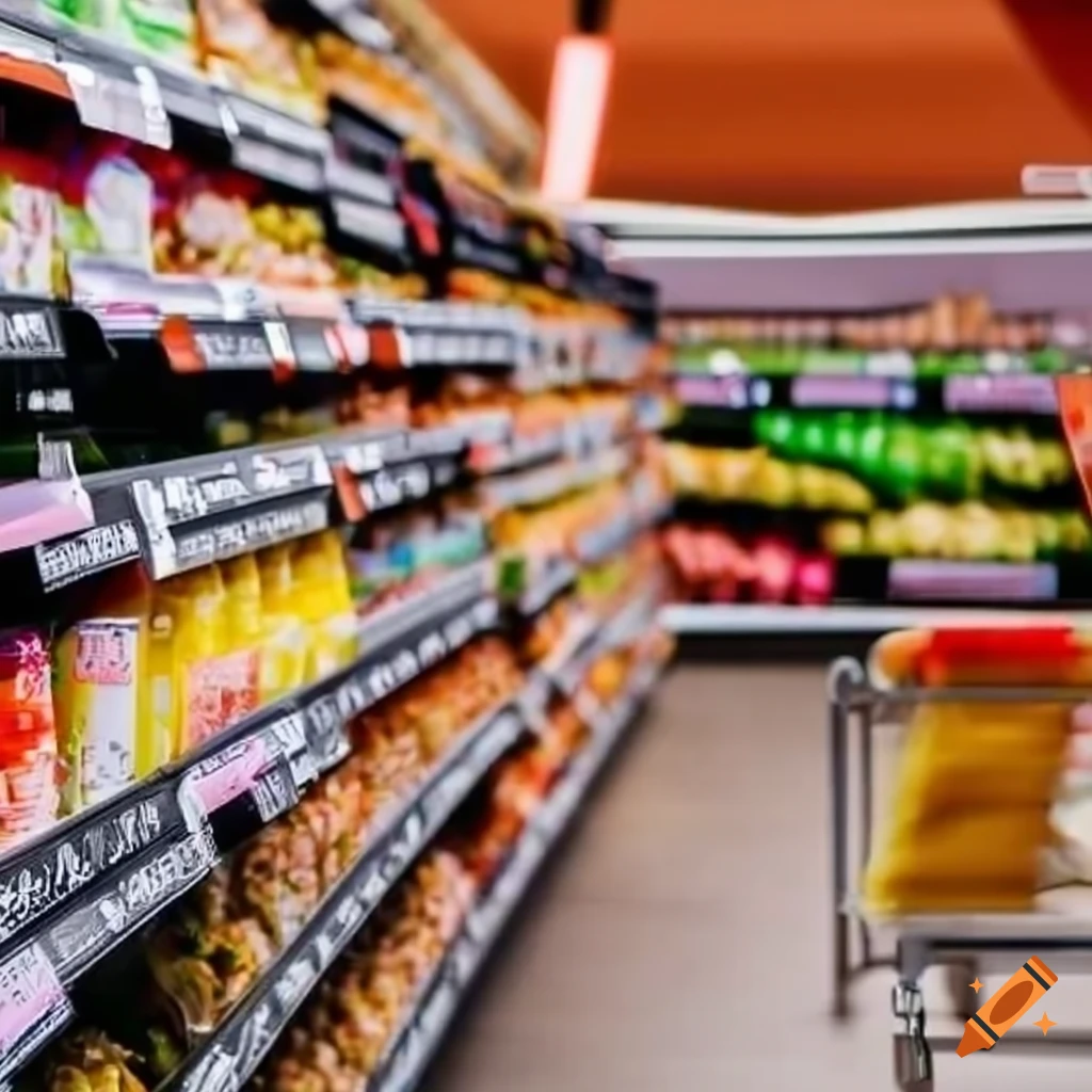 Shopping store checker working in a supermarket on Craiyon