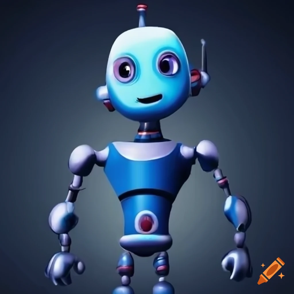 Friendly cartoon robot on Craiyon