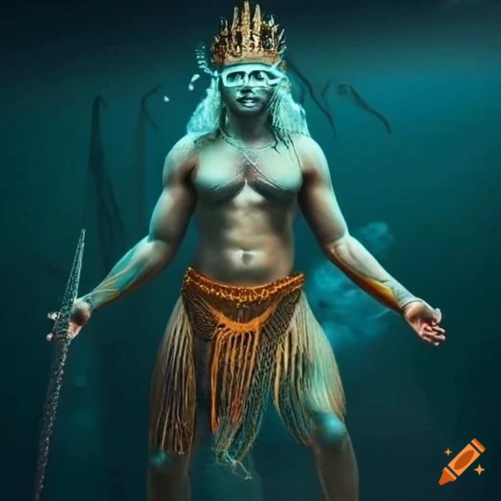 Triton warrior symbolizing seafaring spirit and martial prowess on Craiyon