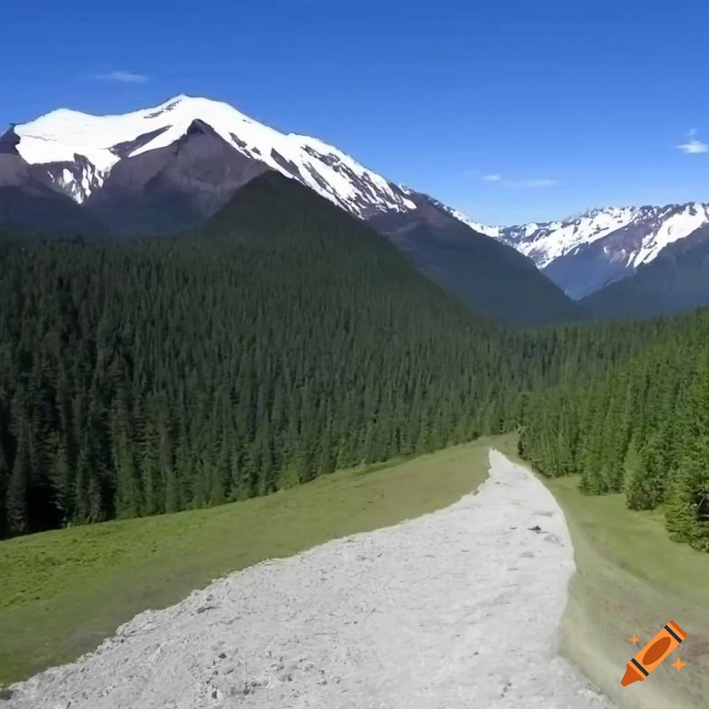 Scenic view of mountain ranges along a military road on Craiyon
