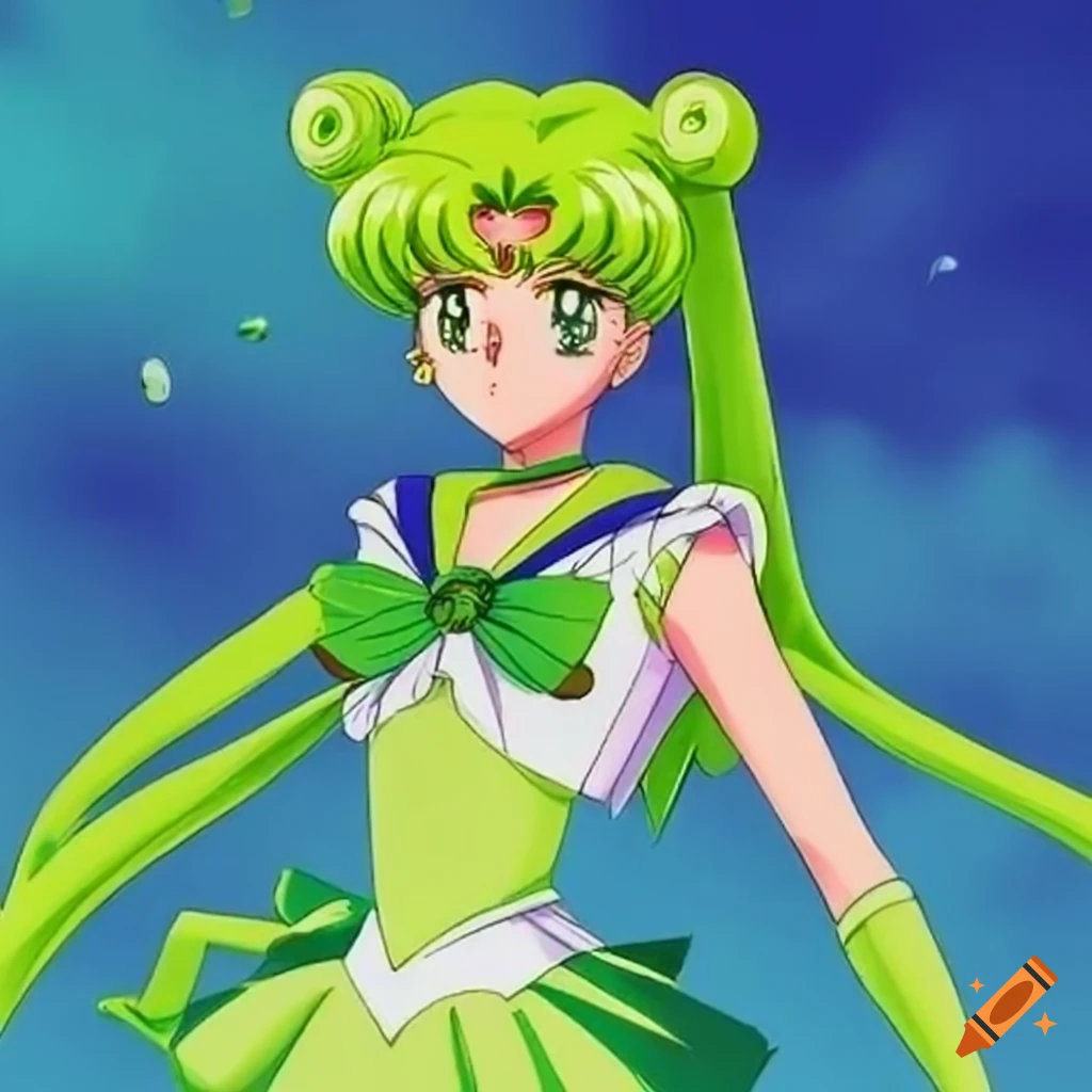 Chartreuse sailor moon character on Craiyon