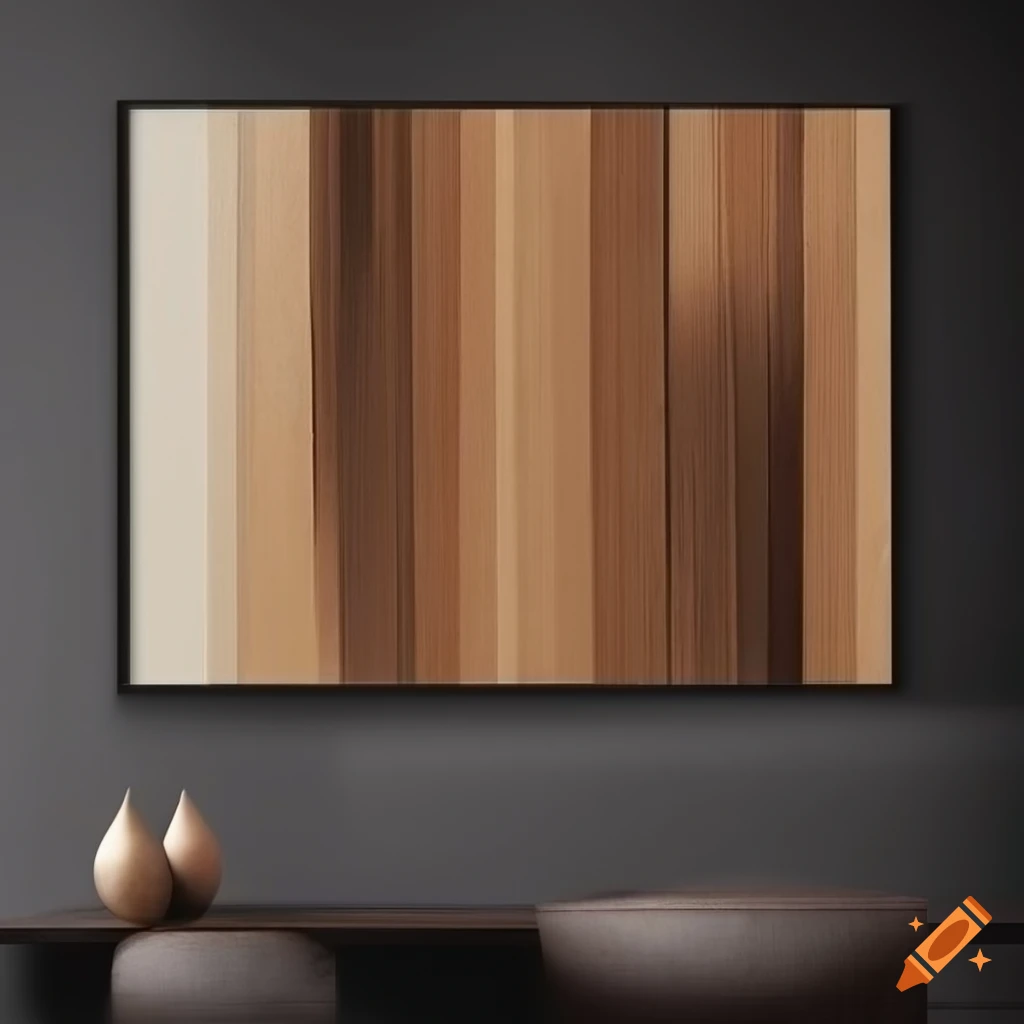 Abstract wall art with straight lines and square shapes in tan and ...