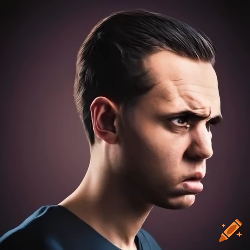 Man with an intense expression on Craiyon