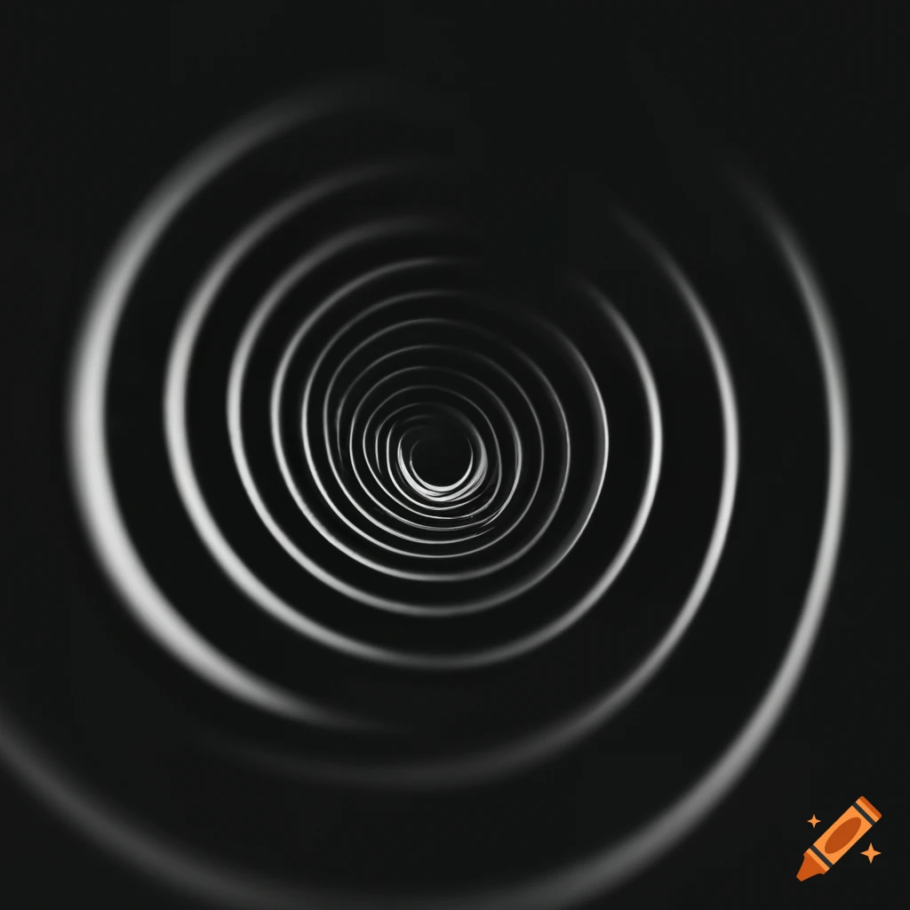 Minimalistic black and white spiral with perfect shape on Craiyon