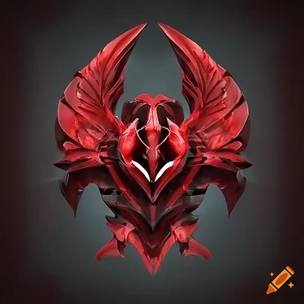 Red raven magic armor from the front view on Craiyon