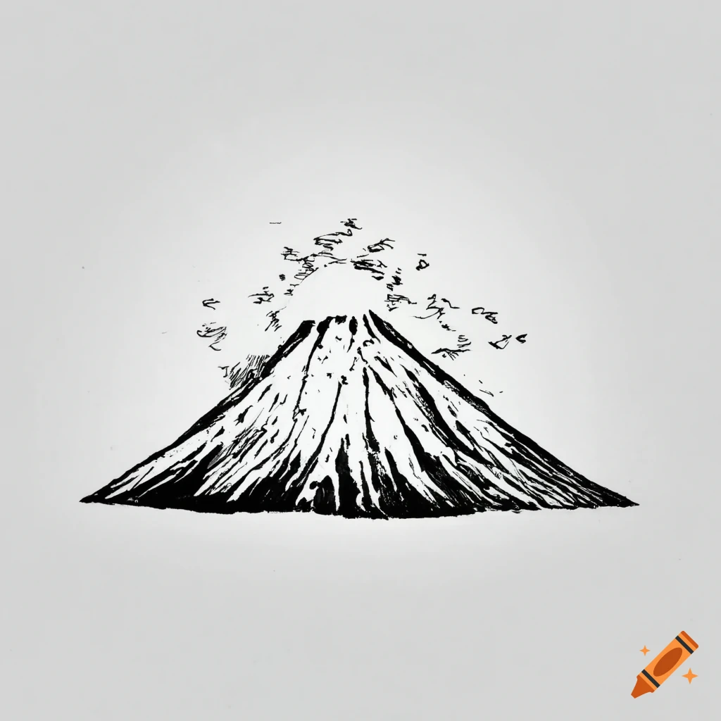 Pen and ink illustration of mt. fuji on Craiyon