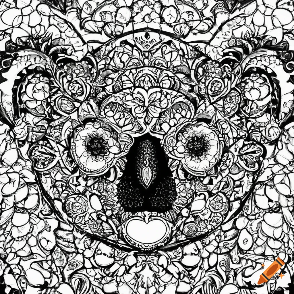 Intricate koala mandala coloring page on Craiyon