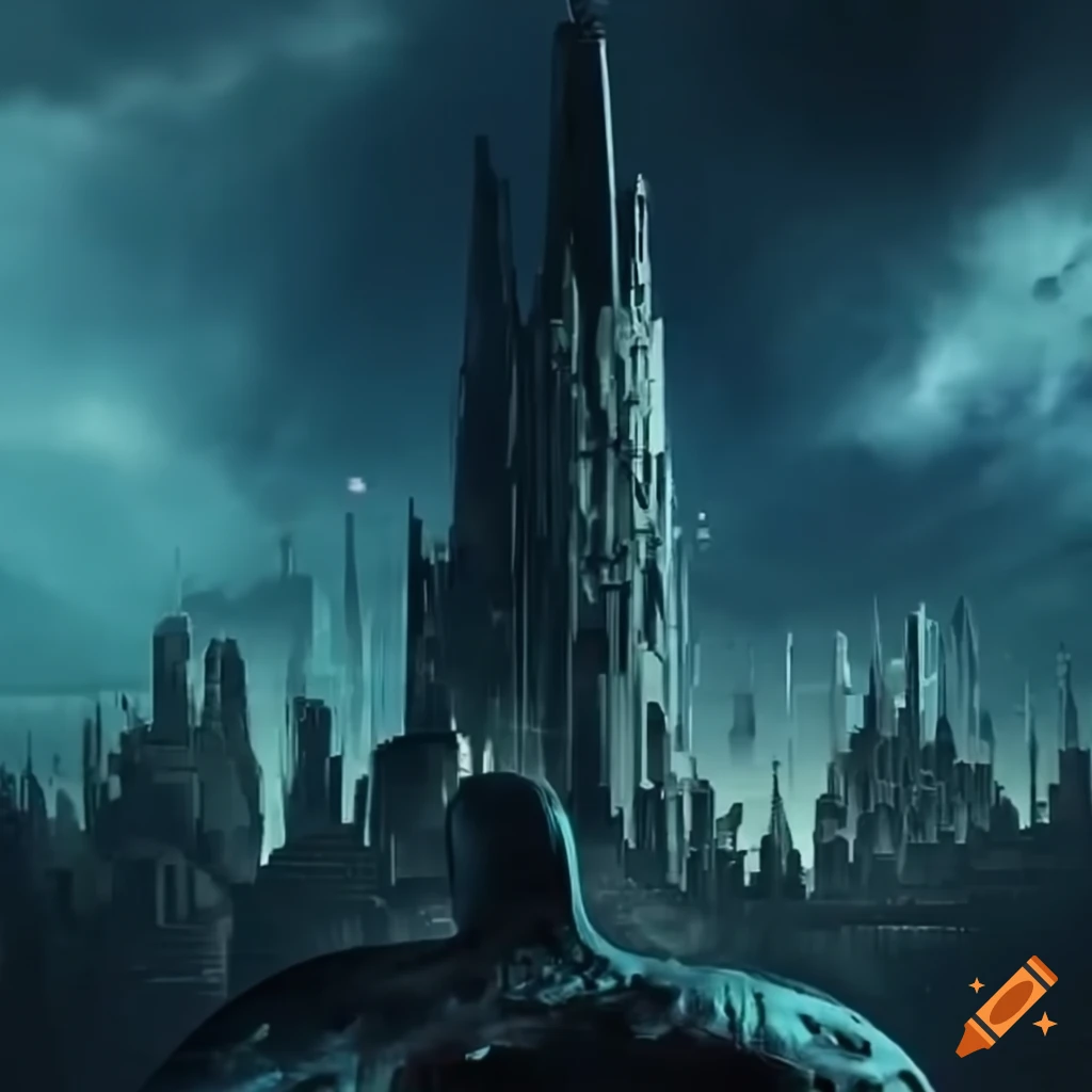 Alien cityscape on Craiyon