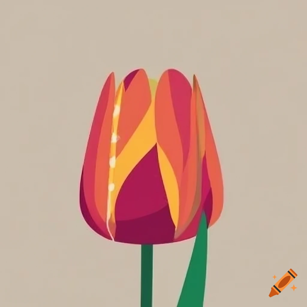 Tulip in flat style on Craiyon