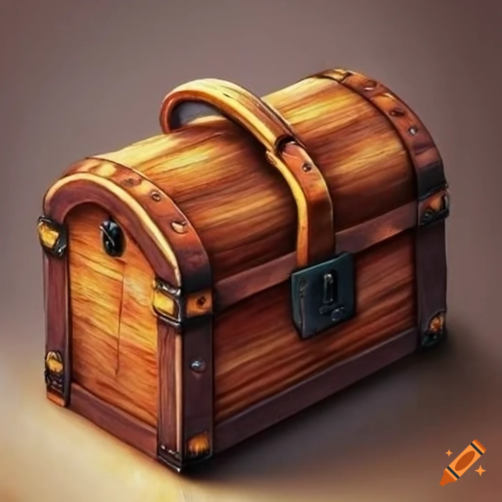 Locked wooden chest on Craiyon