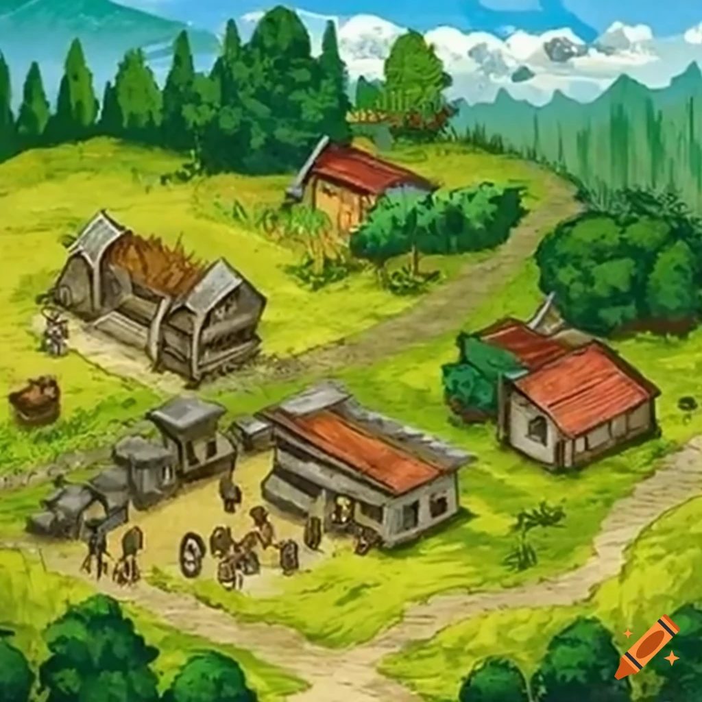 Farm in rpg game art concept illustration on Craiyon