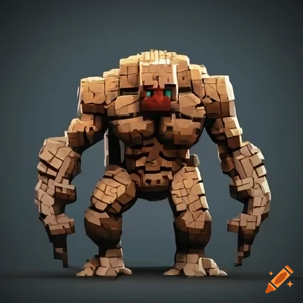 Dungeon brick golem on Craiyon