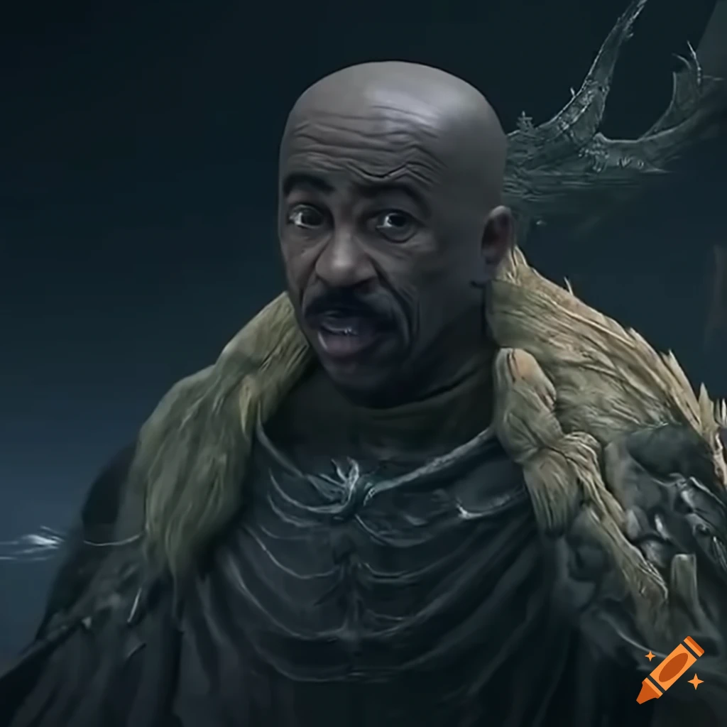 Steve harvey defending against mythical creatures in elden ring setting ...