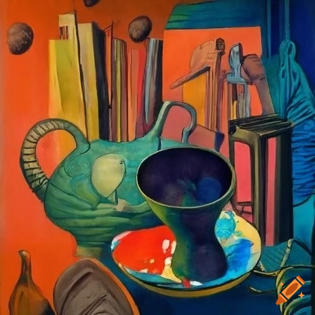 Detailed still life composition with intriguing hidden objects and ...