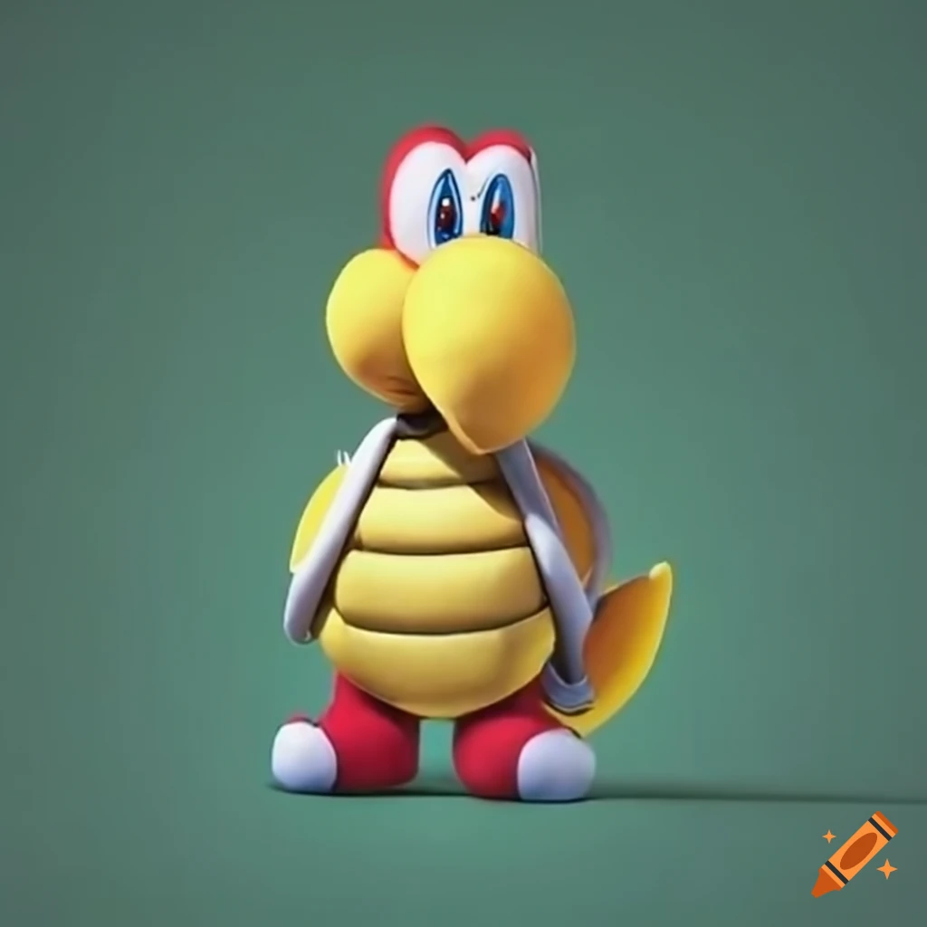 Koopa Troopa character from Mario waving and welcoming on Craiyon
