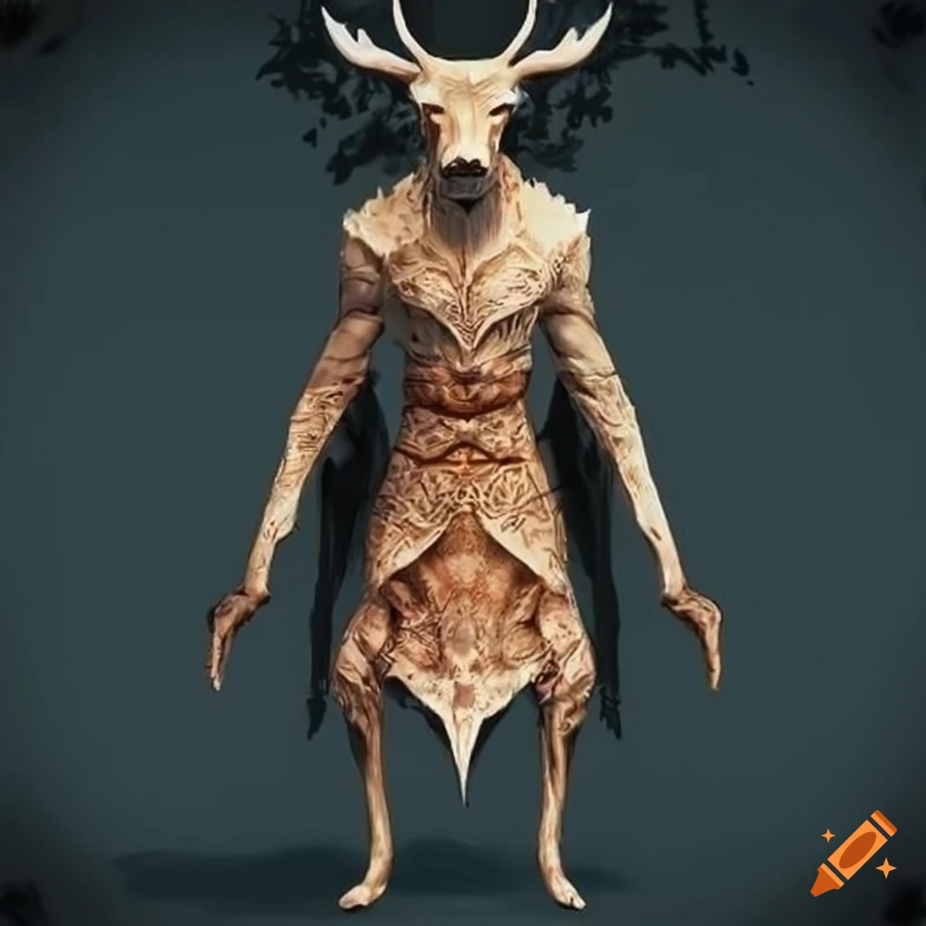 Man in the deer god's suit on Craiyon