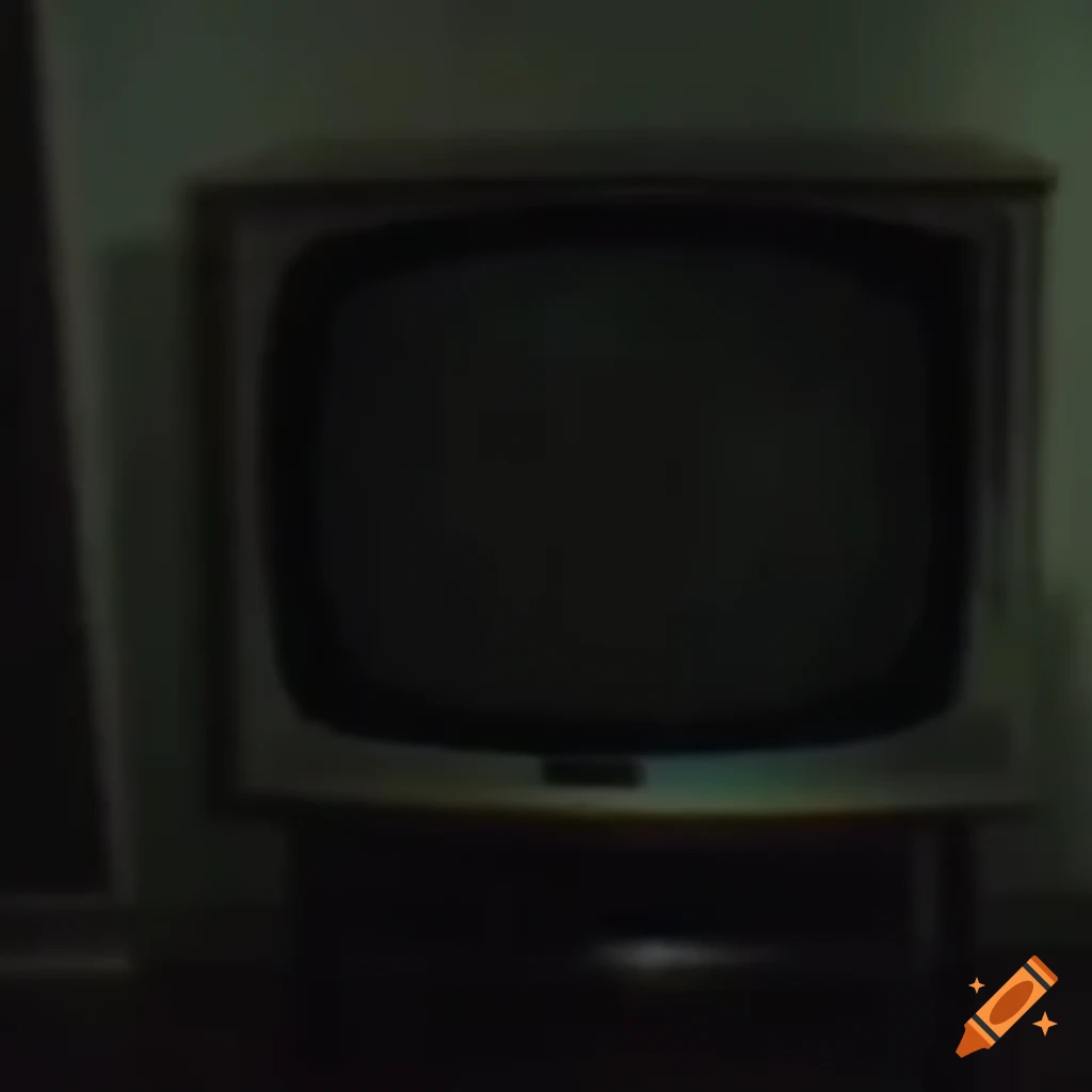 Creepy vhs footage of eerie dark scene on tv on Craiyon