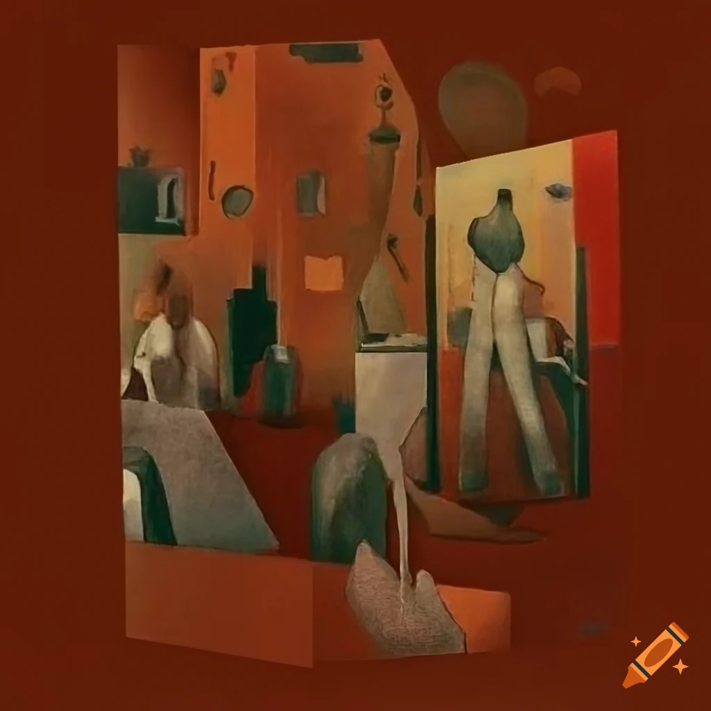 Detailed still life composition with multiple perspectives and hidden ...