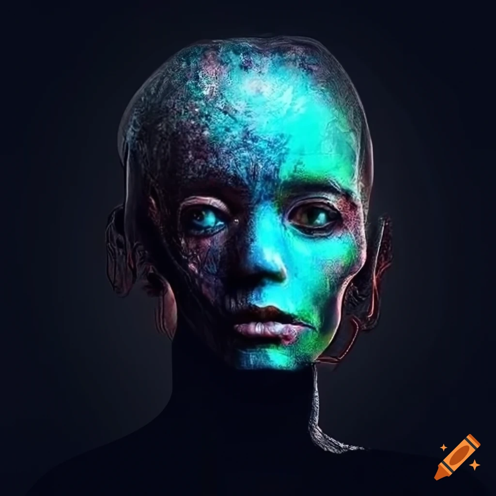 Artificial intelligence art on a dark background on Craiyon