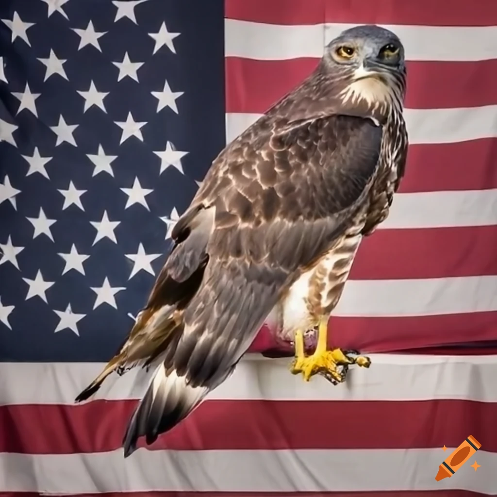 Buzzard with american flag on Craiyon