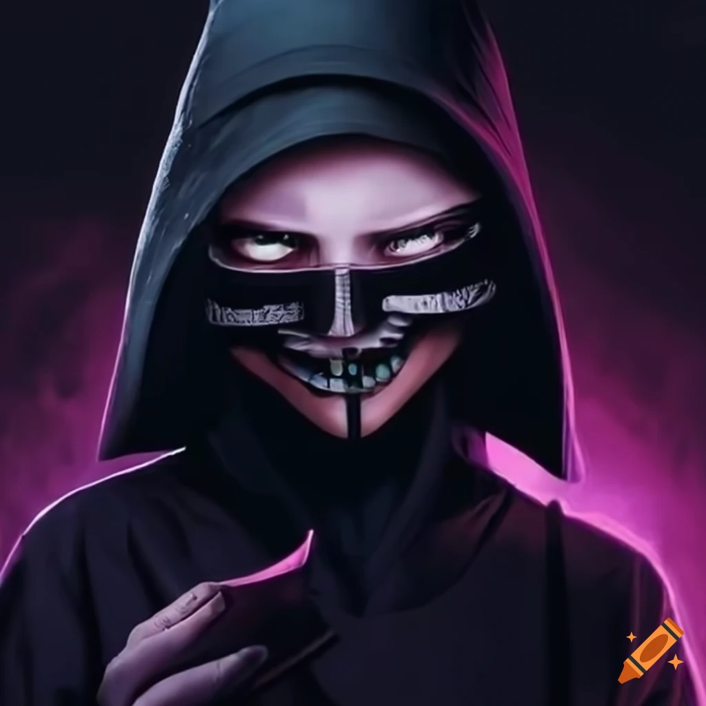 Hacker girl illustration on Craiyon