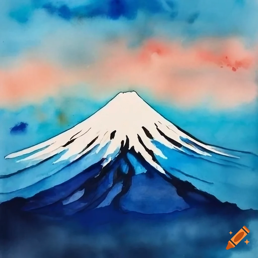 Watercolor painting of Mt. Fuji on Craiyon