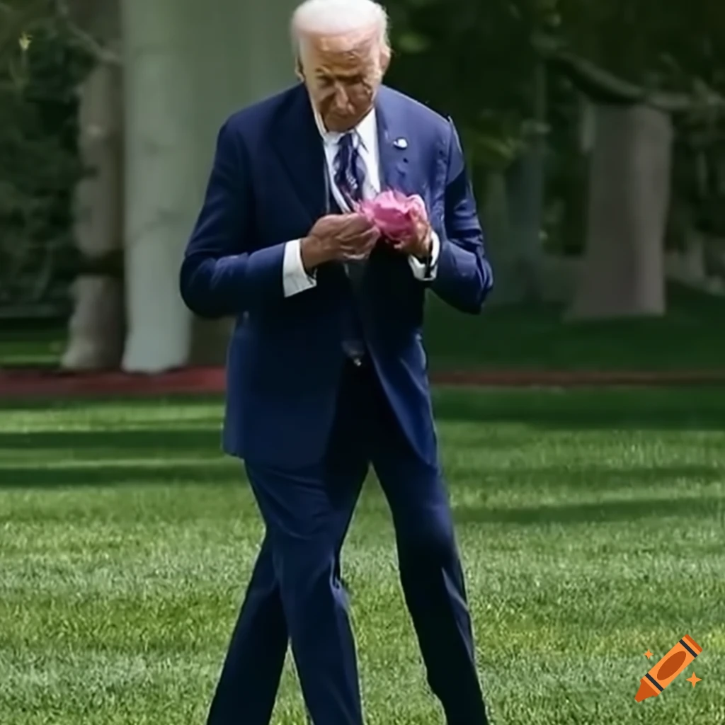 Joe Biden smelling roses during alien invasion at the White House on ...