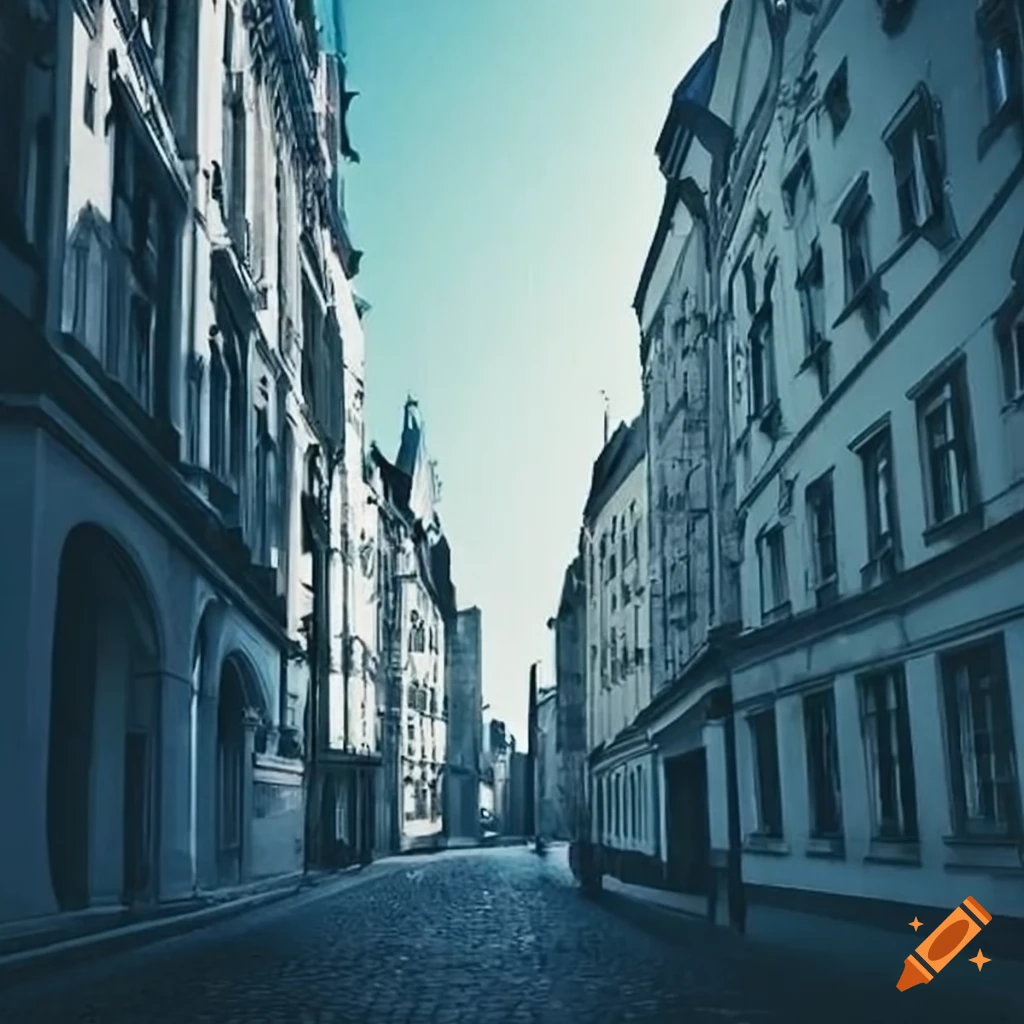 European-style city with white buildings on Craiyon