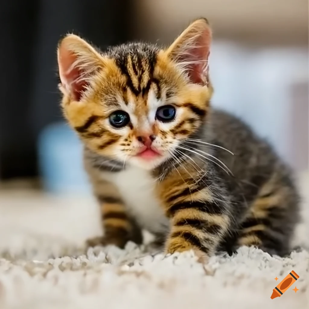 Angry-faced kitten with fine details on Craiyon