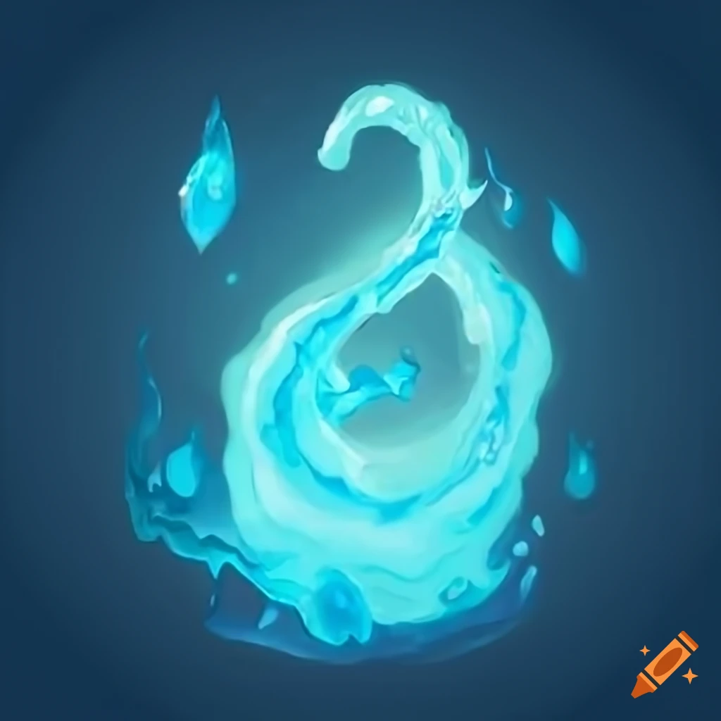 Water spell icon in hearthstone style on Craiyon