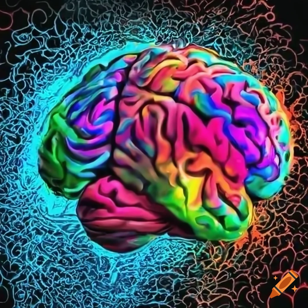 Colorful human brain illustration on Craiyon