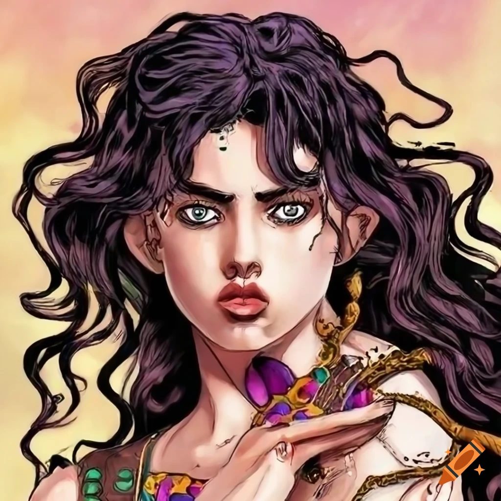 Intricate character art inspired by jojo's bizarre adventure, featuring ...