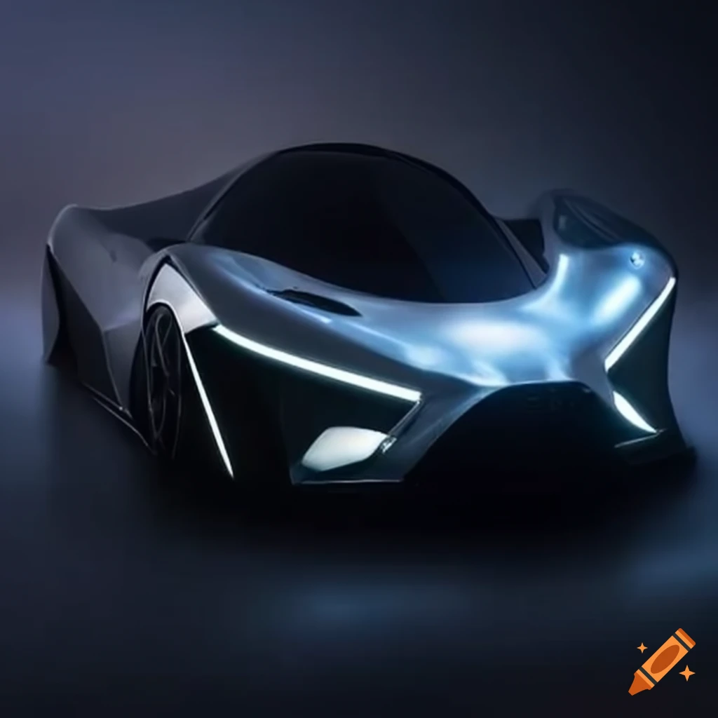 Futuristic hypercar with x-shaped lights on Craiyon
