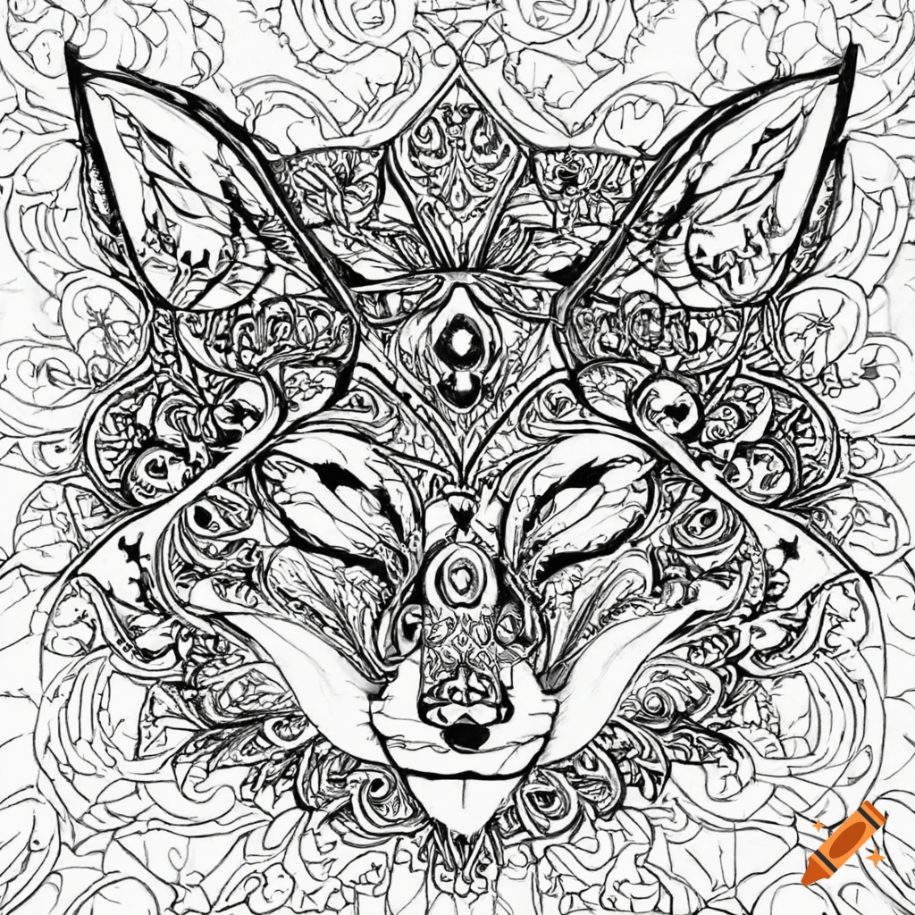 Fox mandala coloring pages on Craiyon