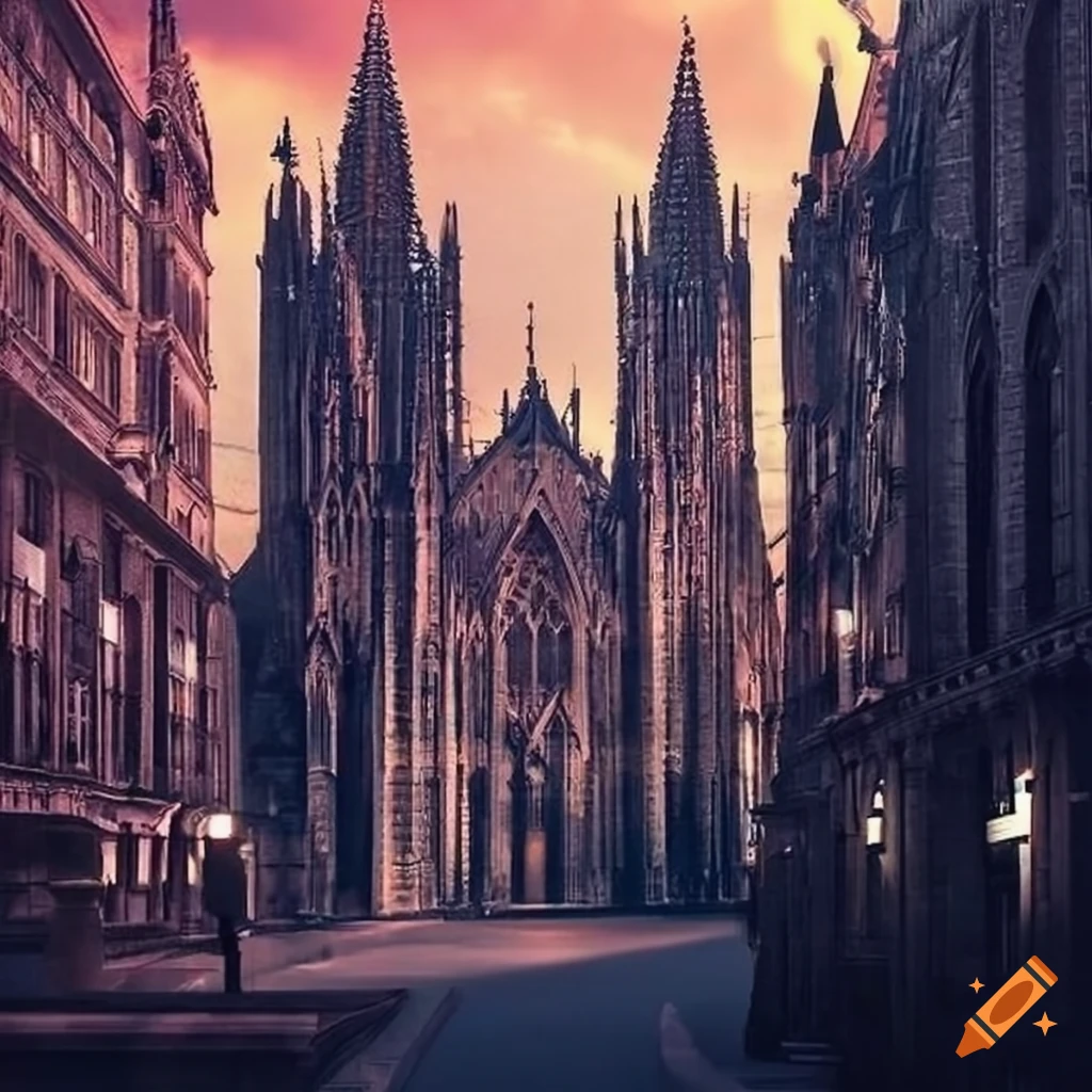 Bustling gothic cityscape in a stunning metropolis on Craiyon