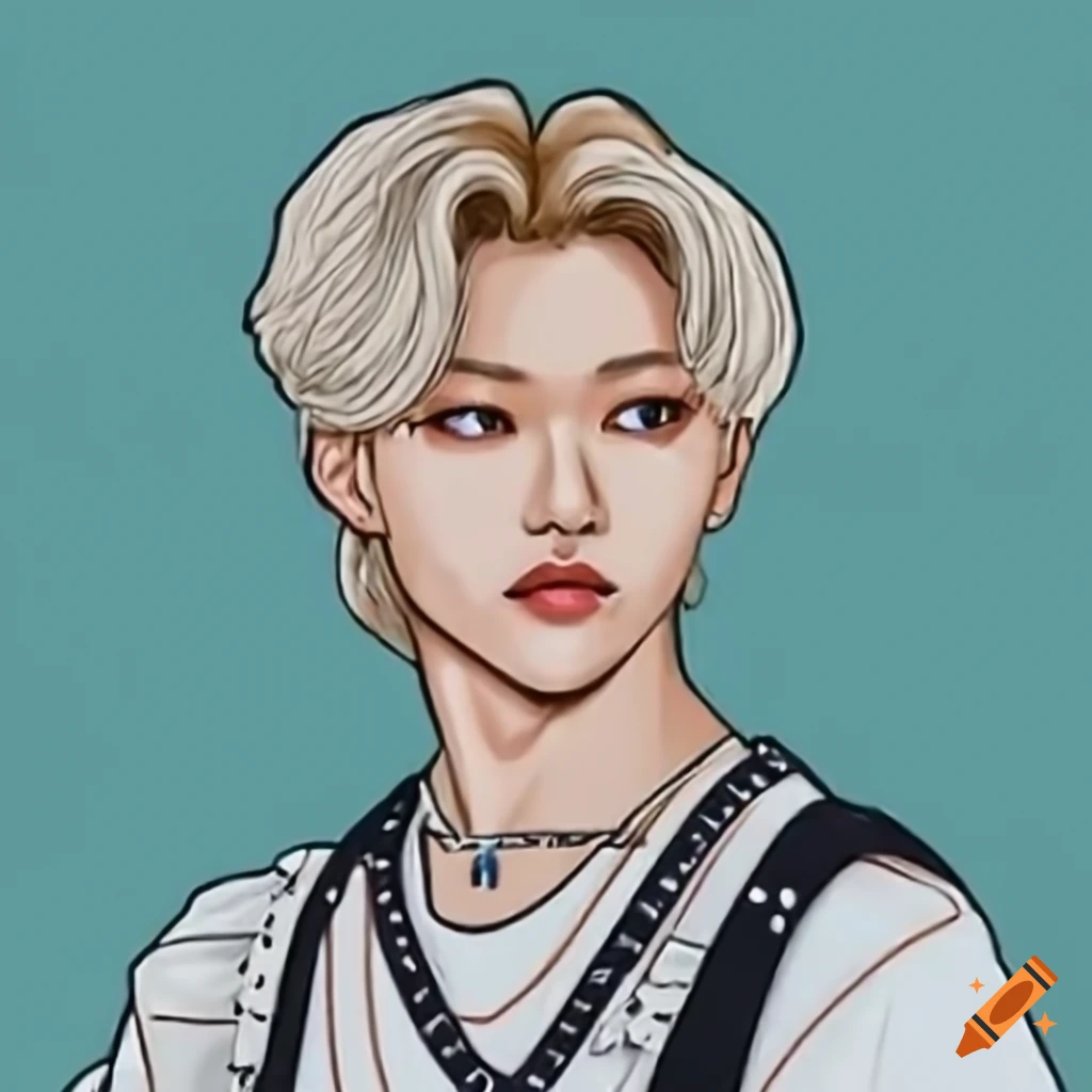 Lee felix from stray kids k-pop boy group on Craiyon