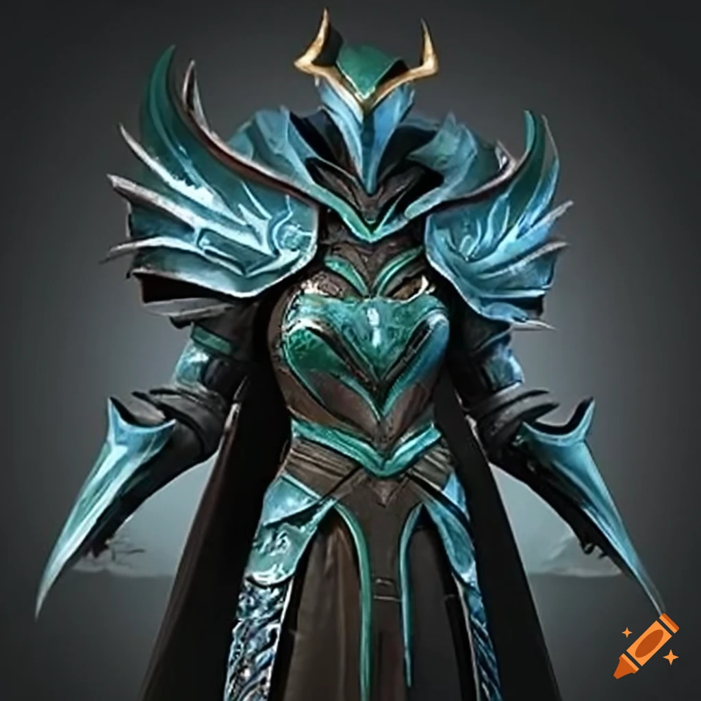 Raven magic armor front view on Craiyon